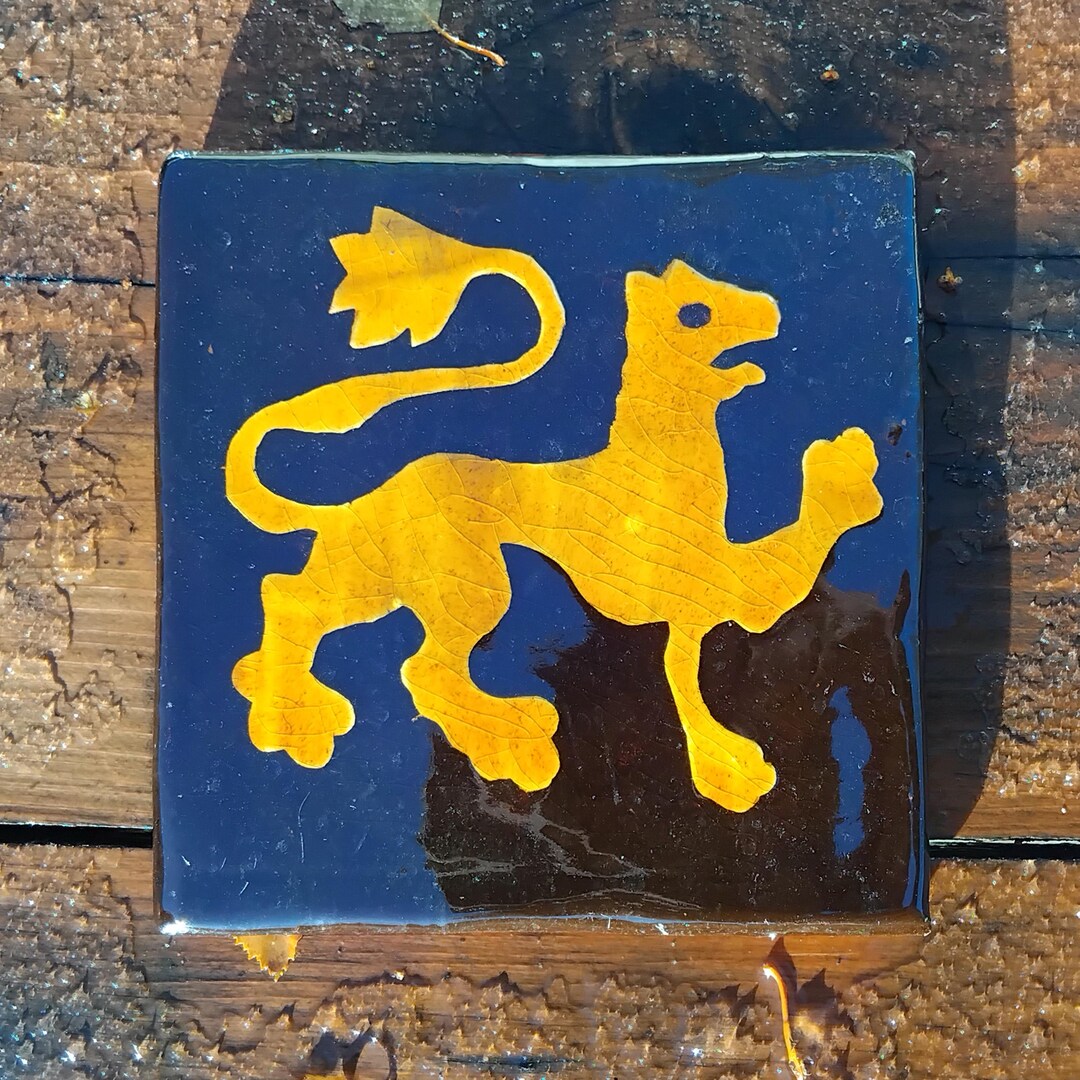 Hand Made Replica Medieval Lion Tile - Etsy