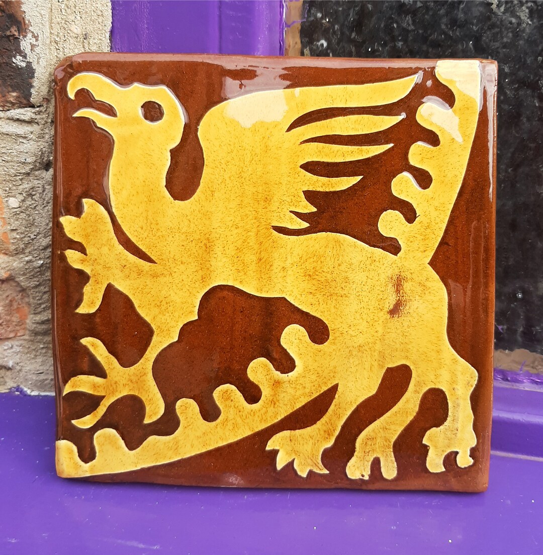 Hand Made Replica Medieval Gyphon Tile - Etsy