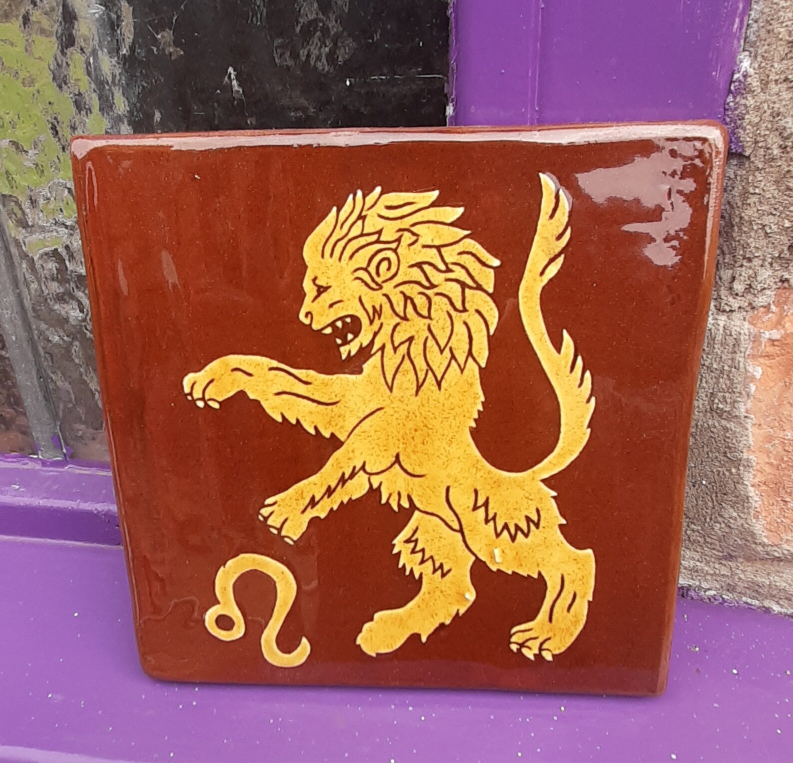 Hand Made Medieval Leo Tile - Sign of the Zodiac - Etsy