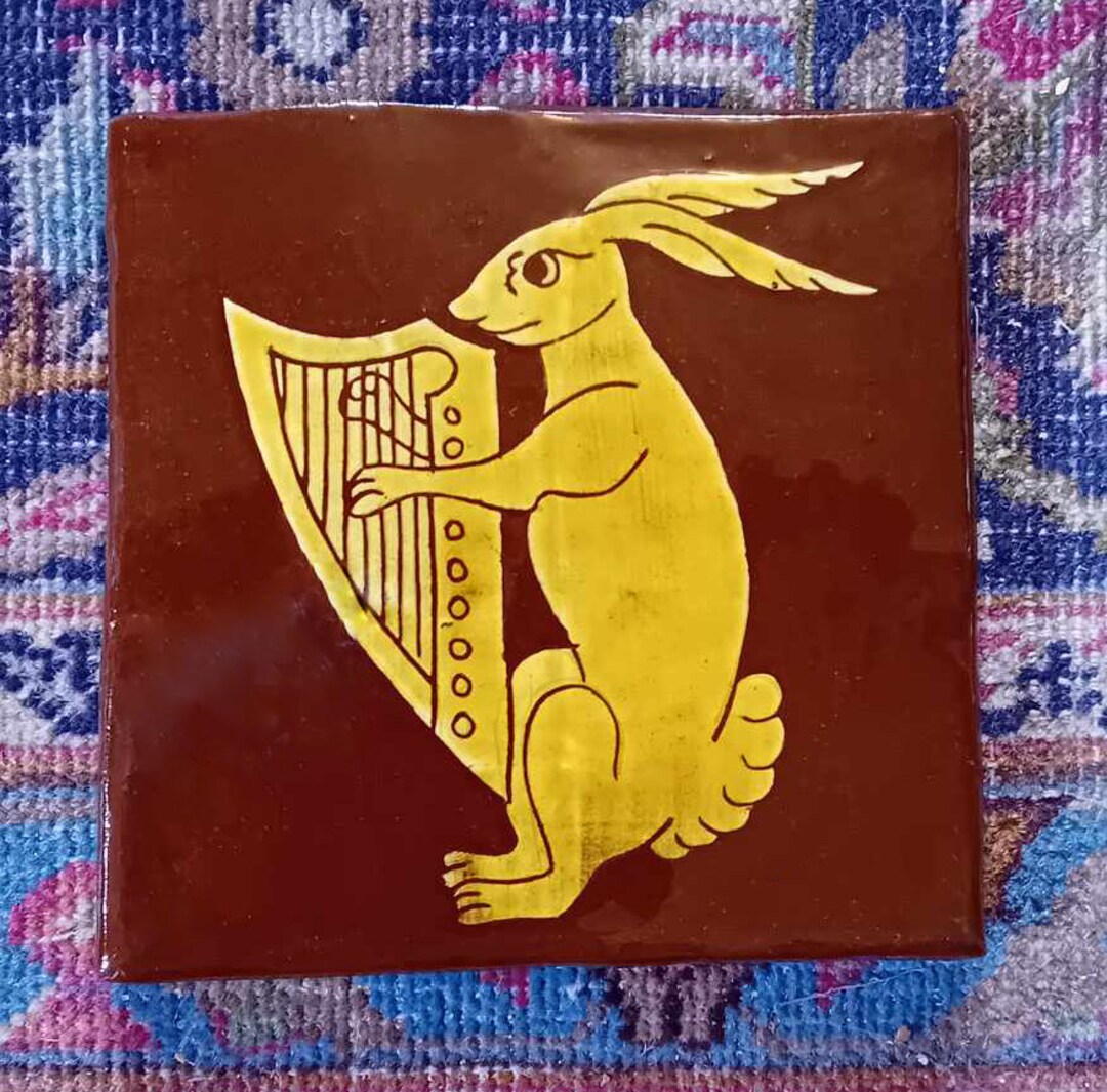 Hand Made Medieval Rabbit or Hare With a Harp Terracotta Tile - Etsy