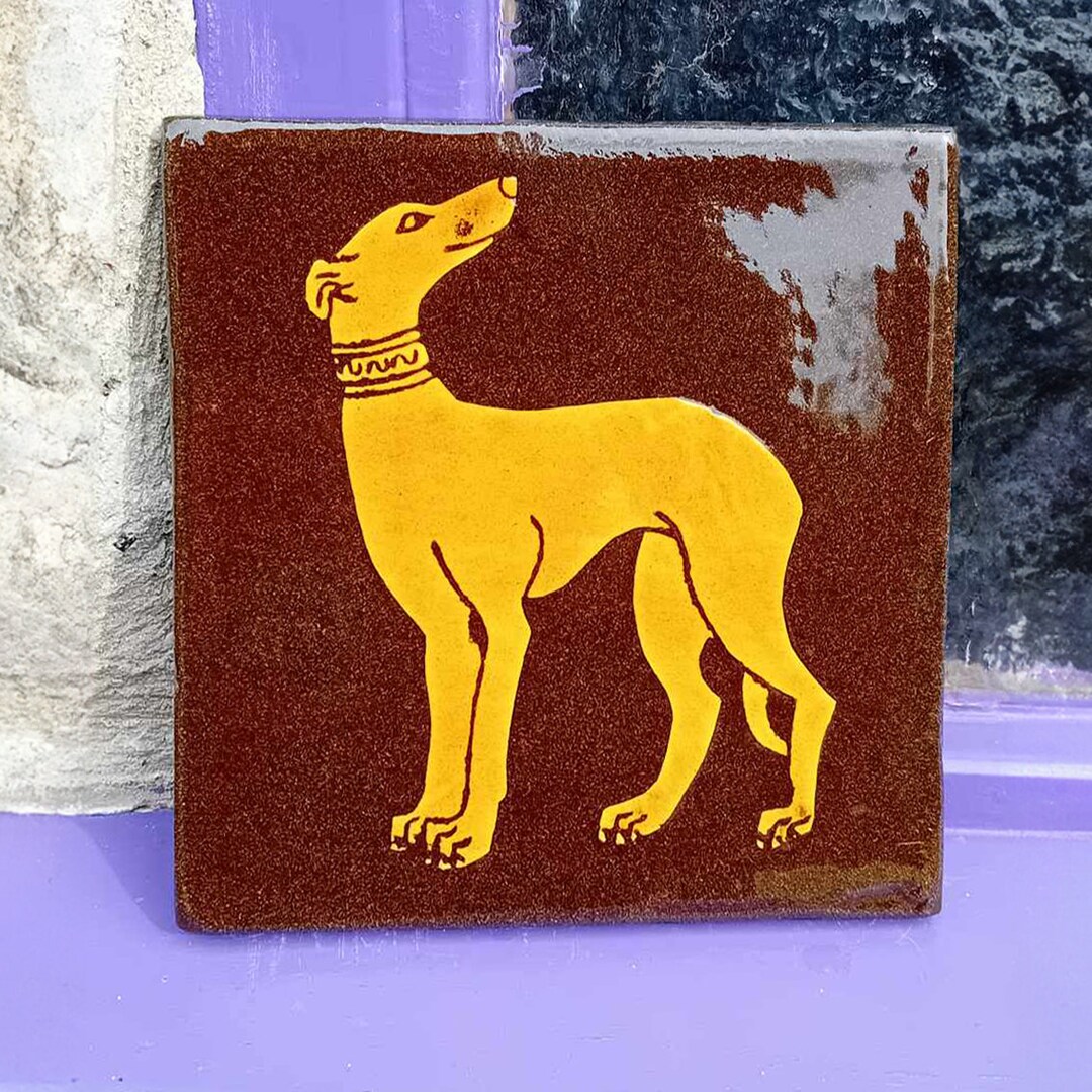 Medieval Dog With a Collar, Handmade Tile (larger Size) - Etsy