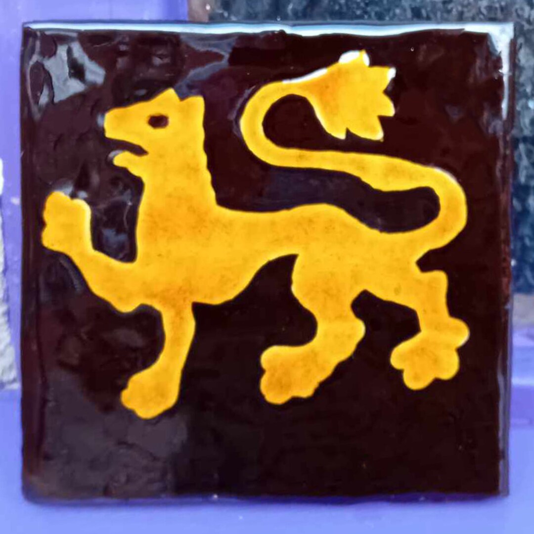 Hand Made Replica Medieval Lion Tile - Etsy