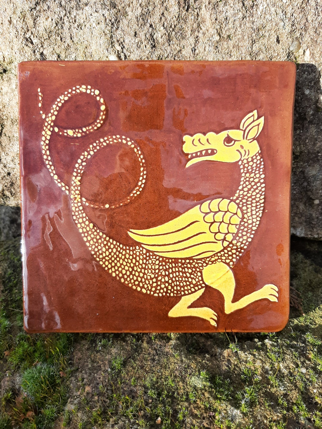Hand Made Medieval Dragon Tile - Etsy