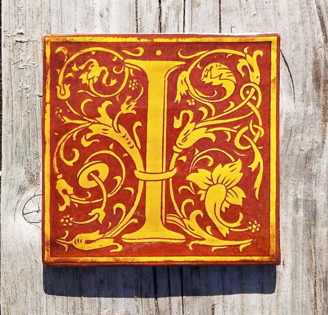 Hand Made Tile - William Morris Initial I - Etsy