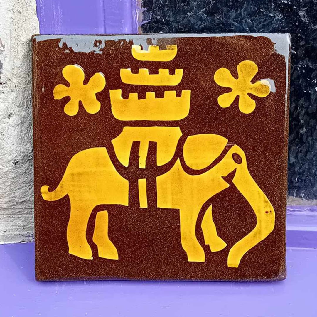 Hand Made Medieval Elephant Tile (larger Size) - Etsy
