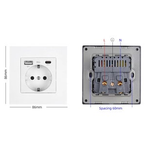 Настенная розетка USB Настенная розетка USB и тип C 3 в 1 - Etsy