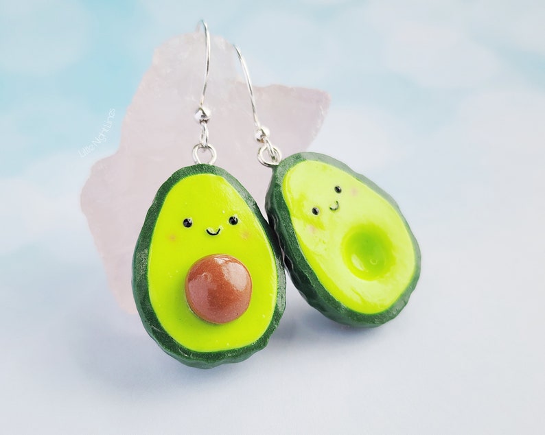 Avocado Earrings , Kawaii Avocados - Etsy
