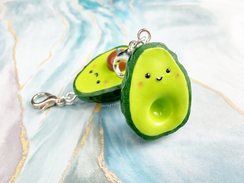 Avocado Keychain Set Matching BFF Avocados Kawaii Food | Etsy