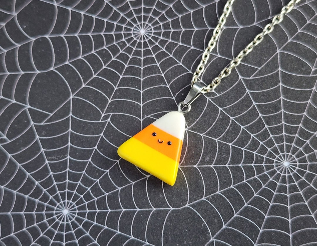 Candy Corn Necklace , Kawaii Halloween Jewelry - Etsy