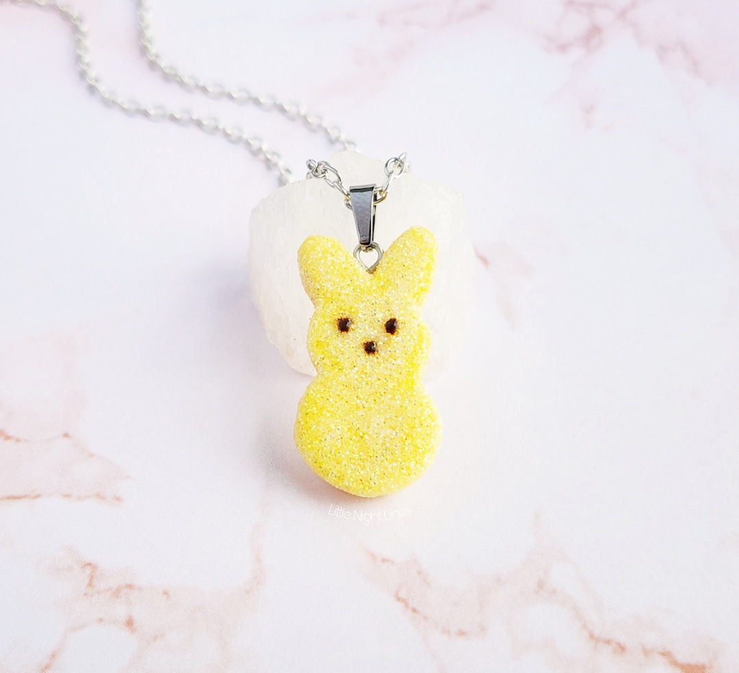 Easter Bunny Necklace , Marshmallow Easter Jewelry , Easter Basket ...