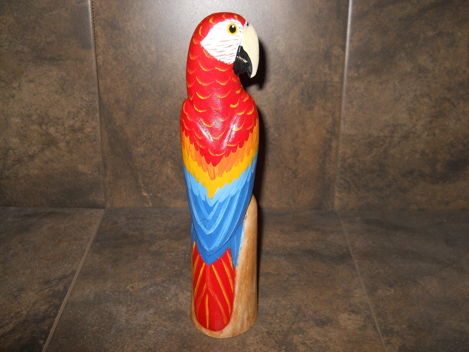Vintage Hand Carved & Painted Wooden Parrot Figurine - Etsy