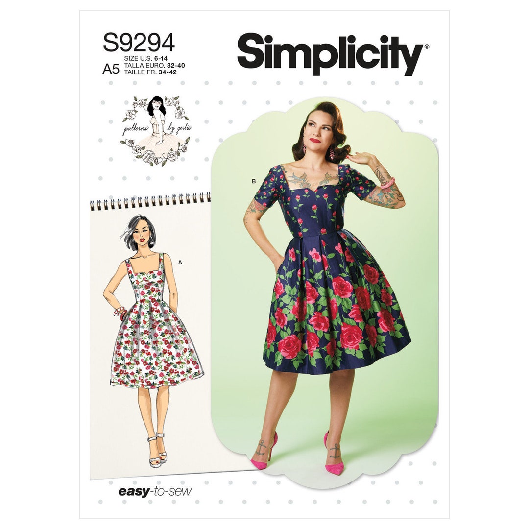 Simplicity S9294 Sewing Pattern by Gertie - Vintage Style Dress Pattern - Etsy