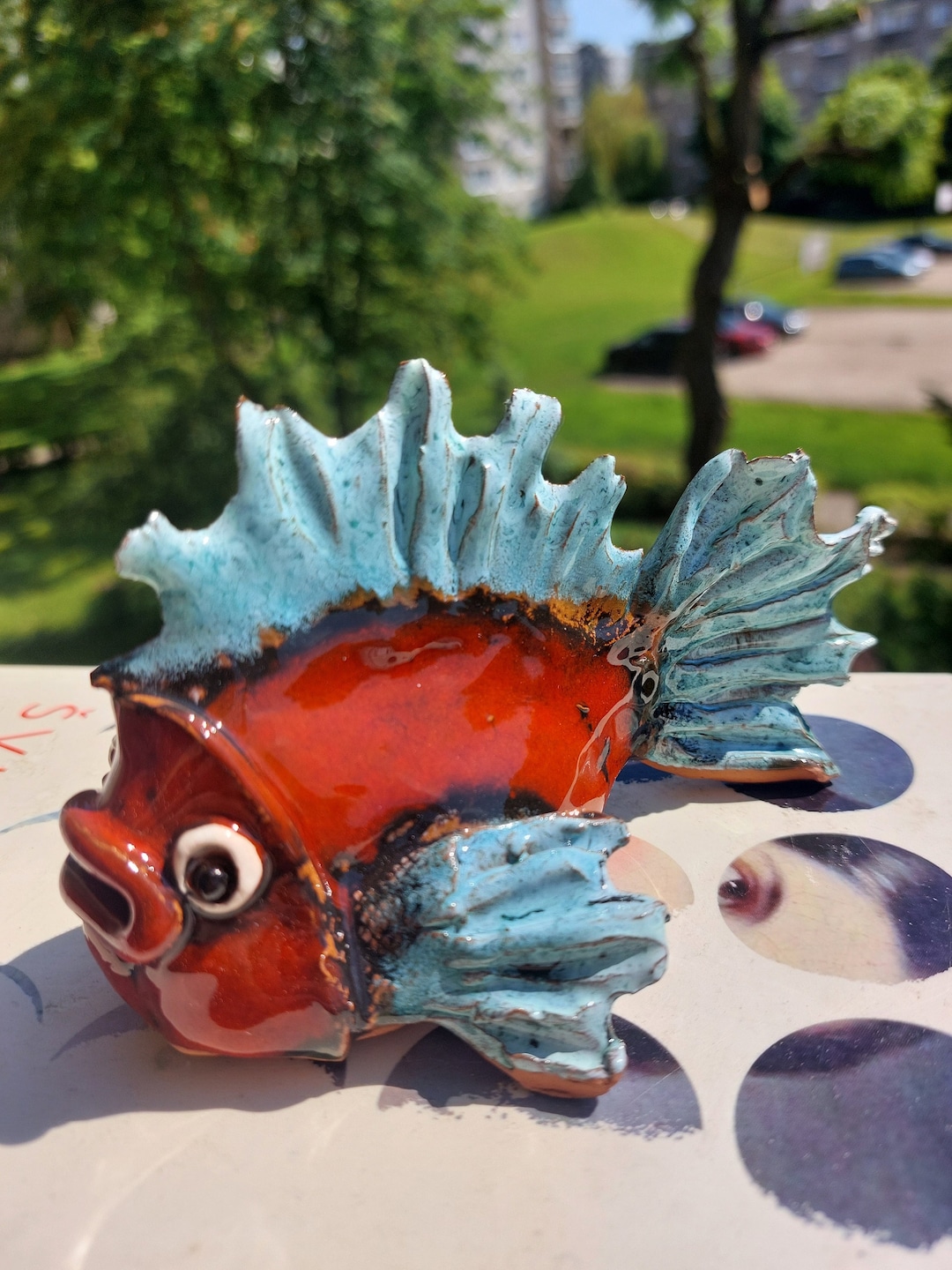 Tropical Colorful FISH Figurine, Home Decor, Handmade Figurine, Unusual ...