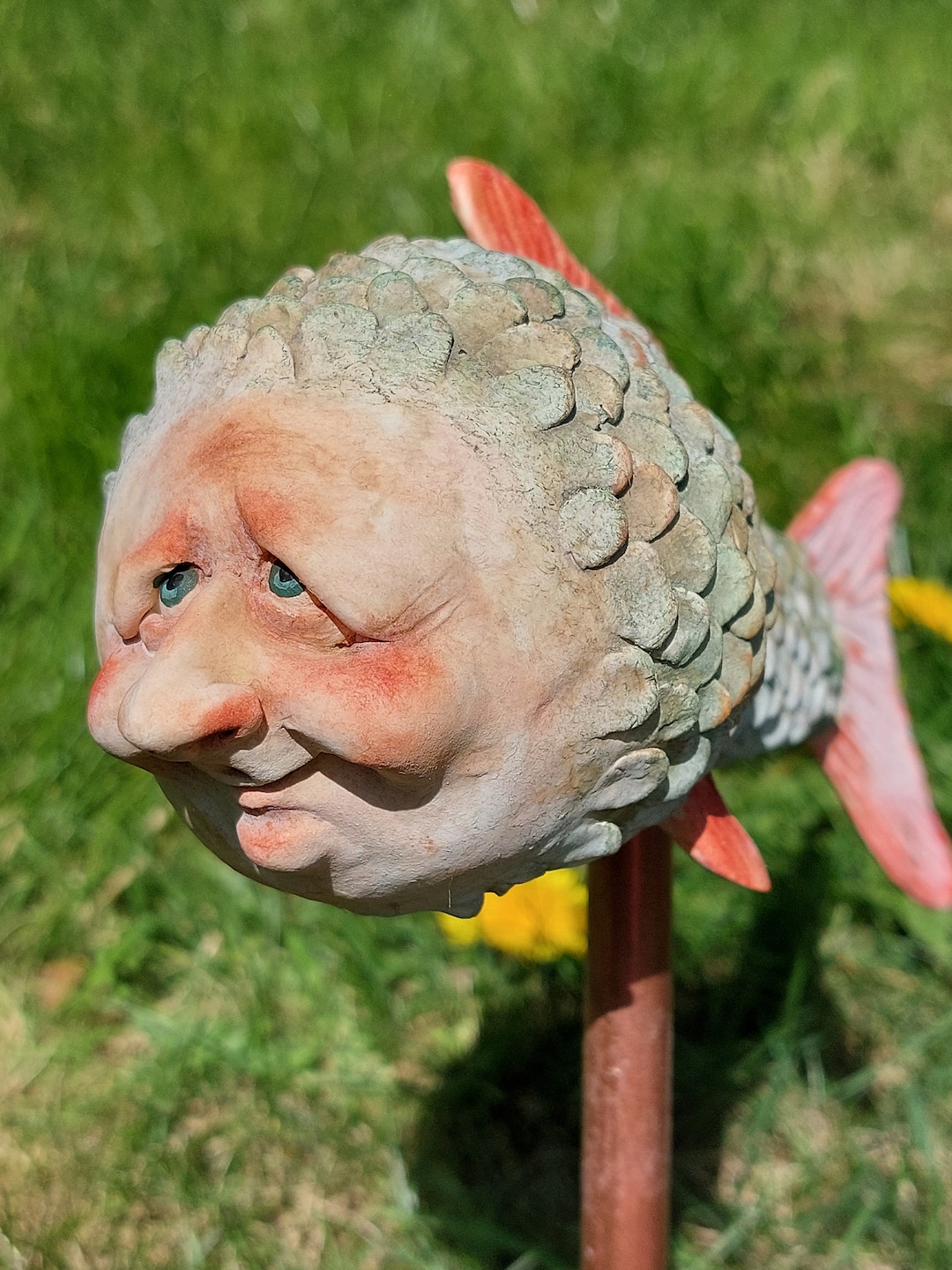 Clever Fish - Original Home Decor, Fish Figurine, OOAK Figurine ...