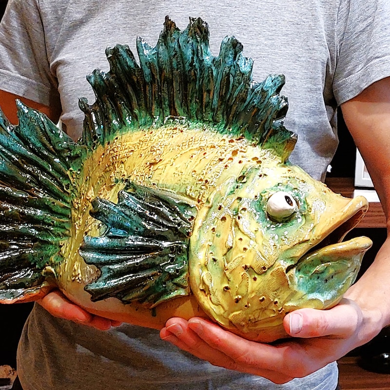 Clay Fish Sculpture - Etsy