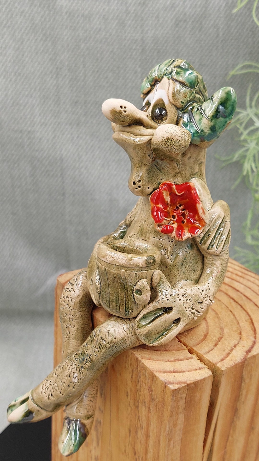 Ceramic Devil Figurine - Colorful Funny Demon With Horns, Home Décor ...