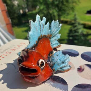 Tropical Colorful FISH Figurine, Home Decor, Handmade Figurine, Unusual ...