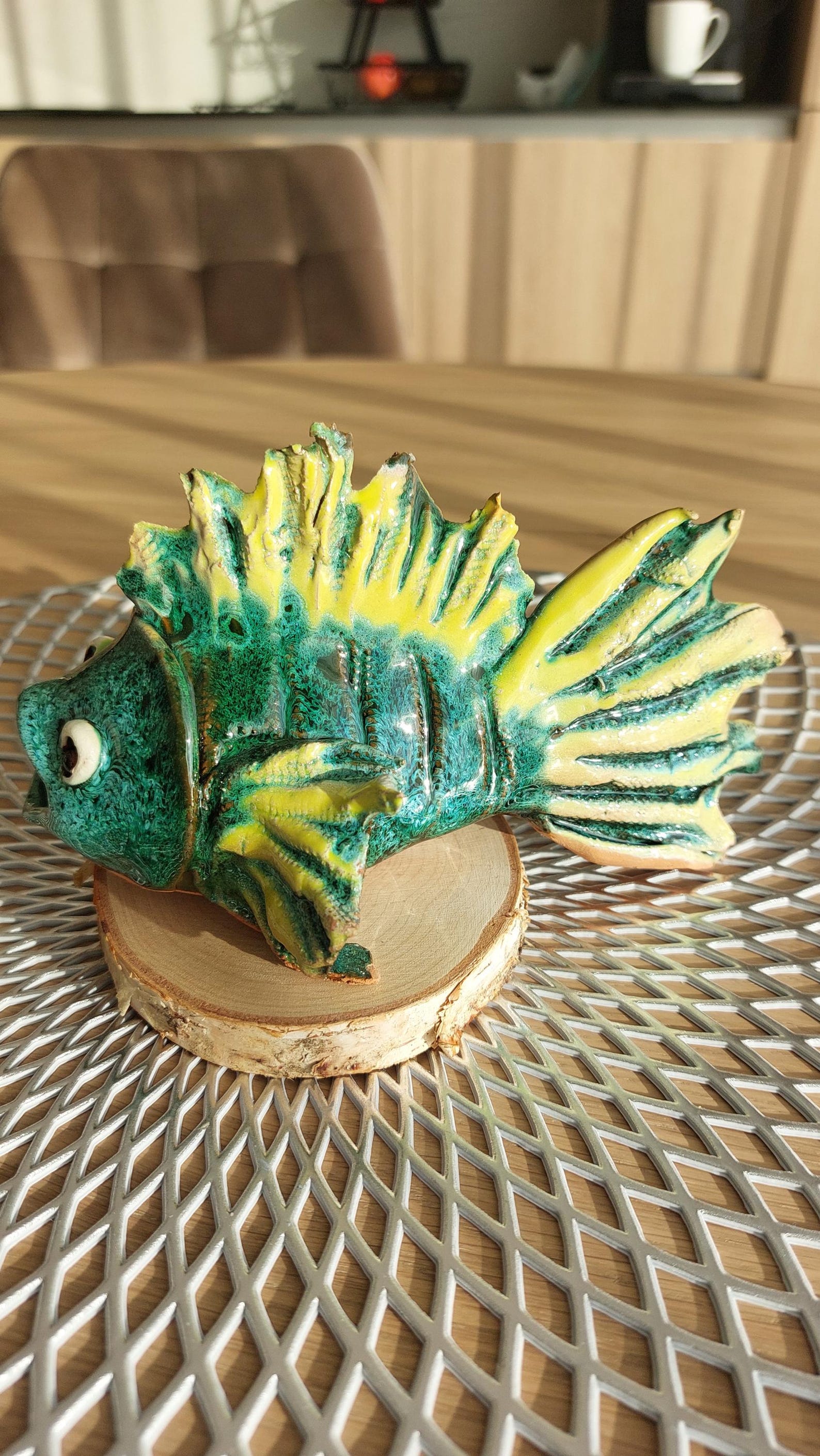Tropical Colorful FISH Figurine, Home Decor, Handmade Figurine, Unusual ...