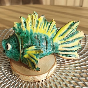 Tropical Colorful FISH Figurine, Home Decor, Handmade Figurine, Unusual ...