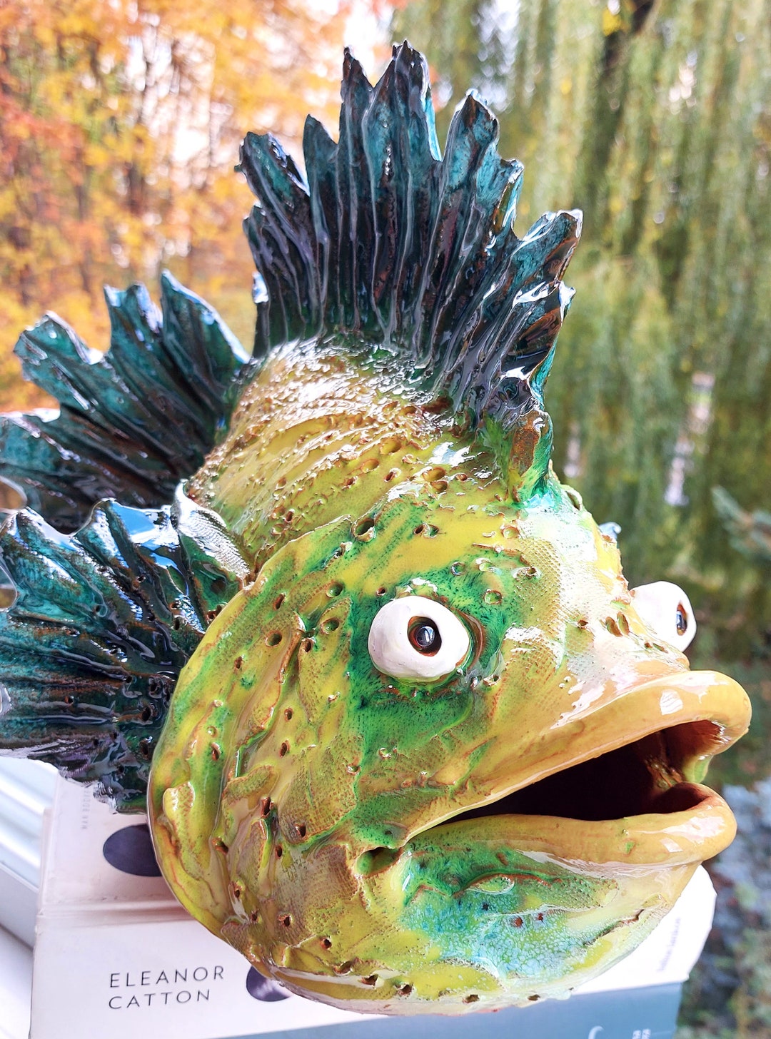 My Biggest Fish Tropical Big Colorful Fish Figurine, Home Decor, Garden ...