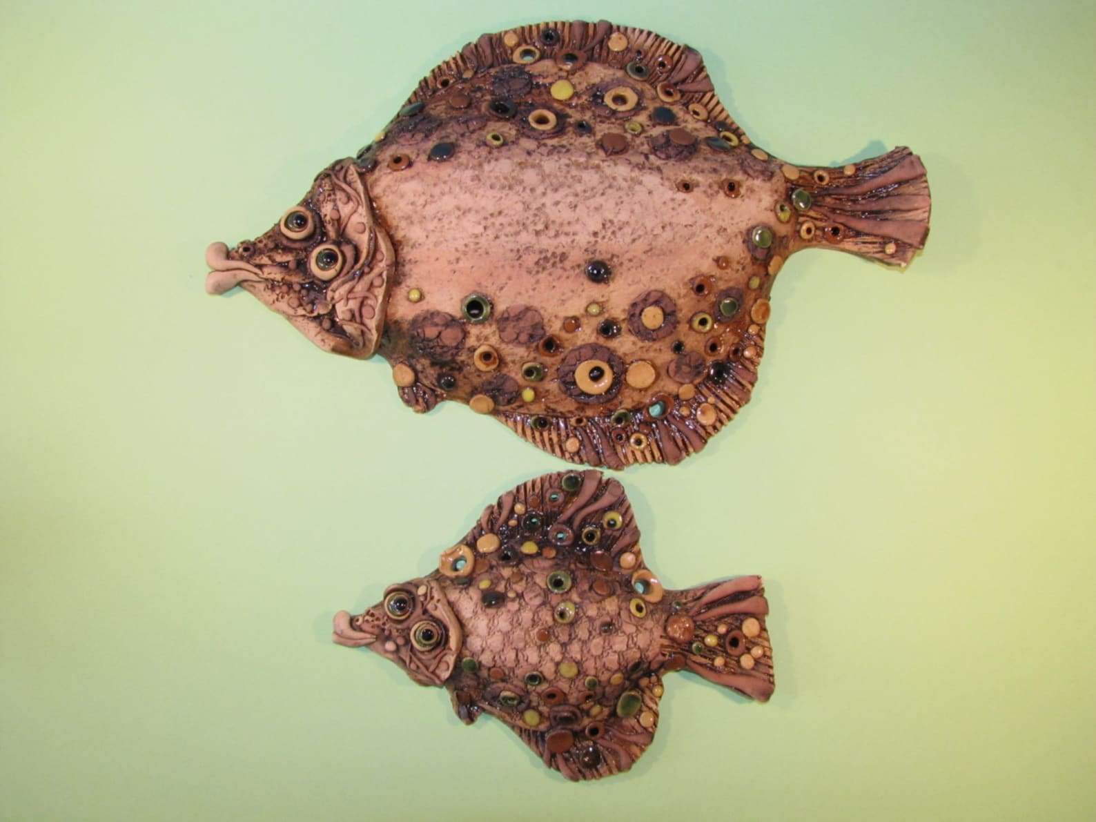 Large Ceramic Flounder Fish Wall Art, Unusual Clay Decor - Etsy
