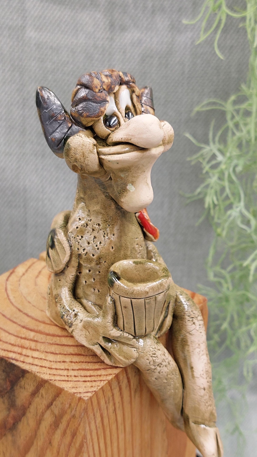 Ceramic Devil Figurine - Colorful Funny Demon With Horns, Home Décor ...