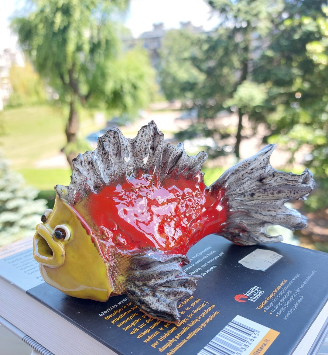 Tropical Colorful FISH Figurine, Home Decor, Handmade Figurine, Unusual ...