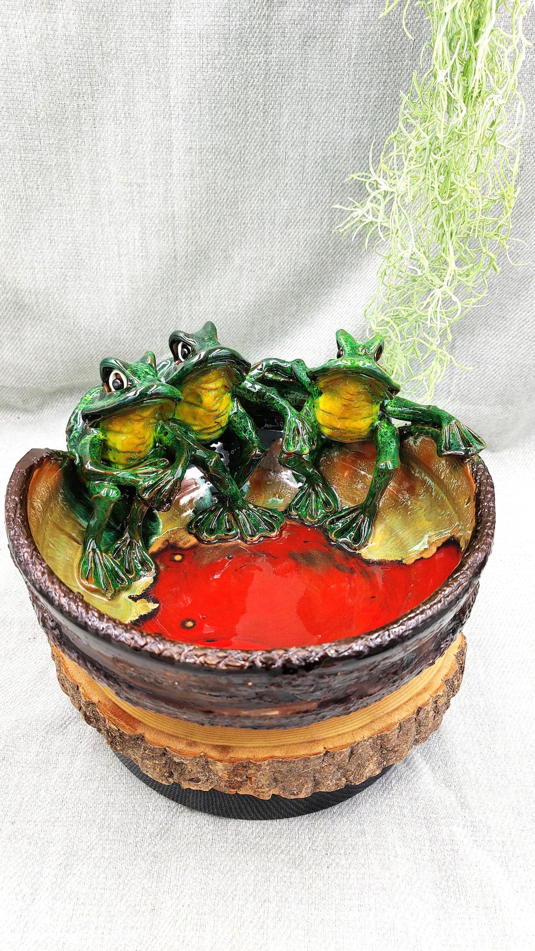 Snack Tray With Frogs, Reptiles - Ceramic Bowl, Frog Figurine, Home ...