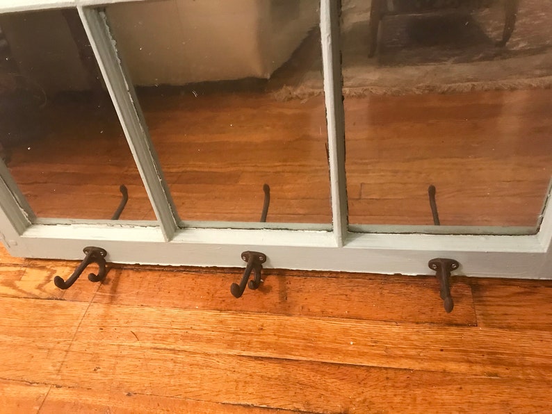 Reclaimed Window Mirrored Coat/hat Rack - Etsy