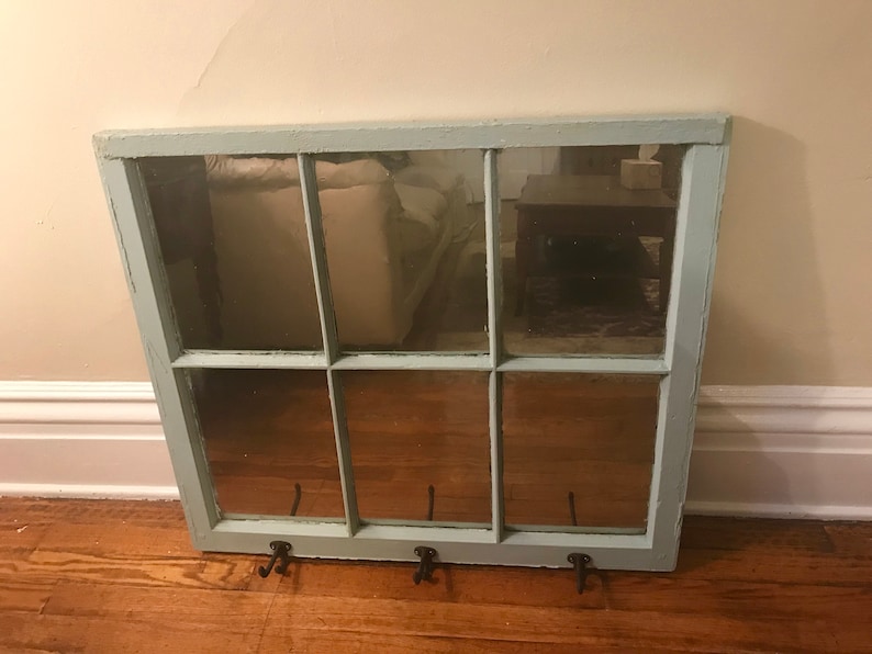Reclaimed Window Mirrored Coat/hat Rack - Etsy