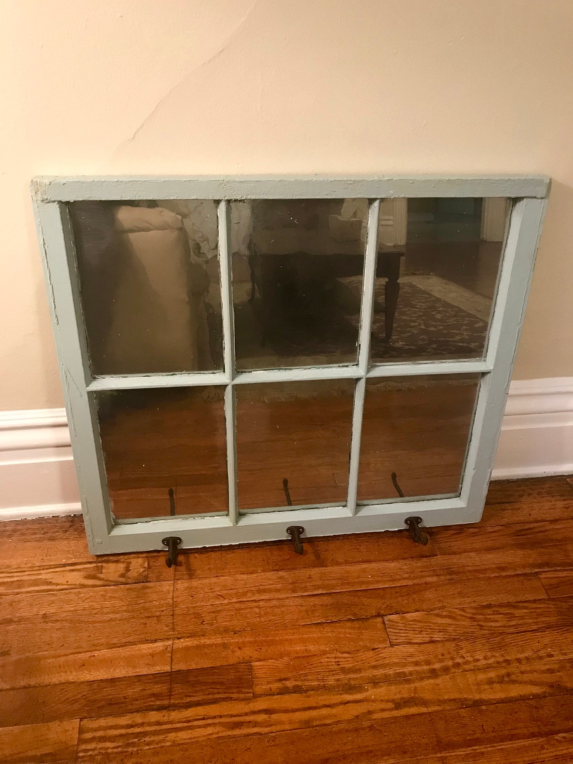Reclaimed Window Mirrored Coat/hat Rack - Etsy