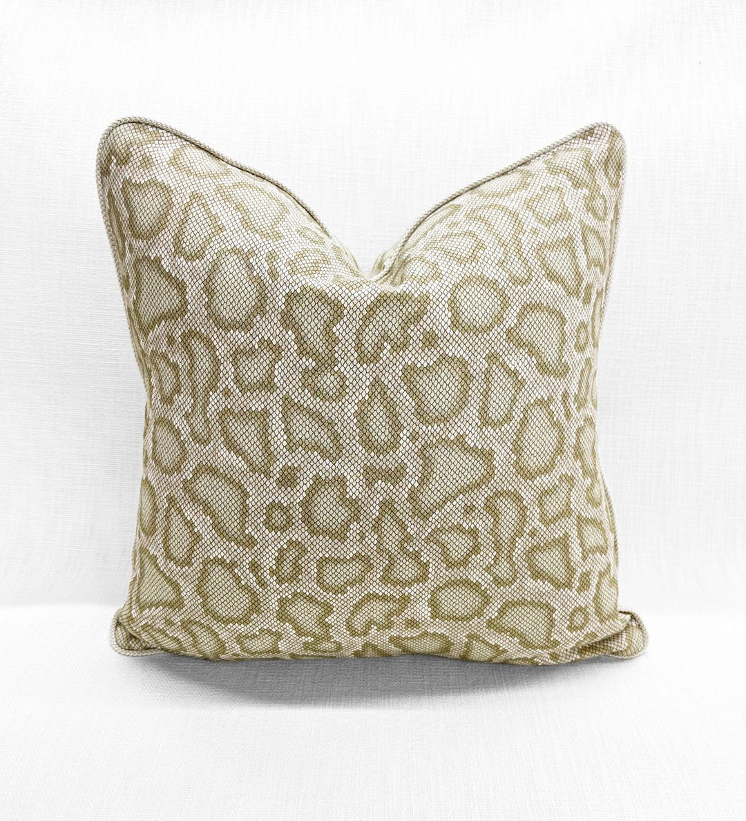 ONE 20x20 Schumacher "park Avenue Python" Greige Linen PILLOW COVER - 2 ...
