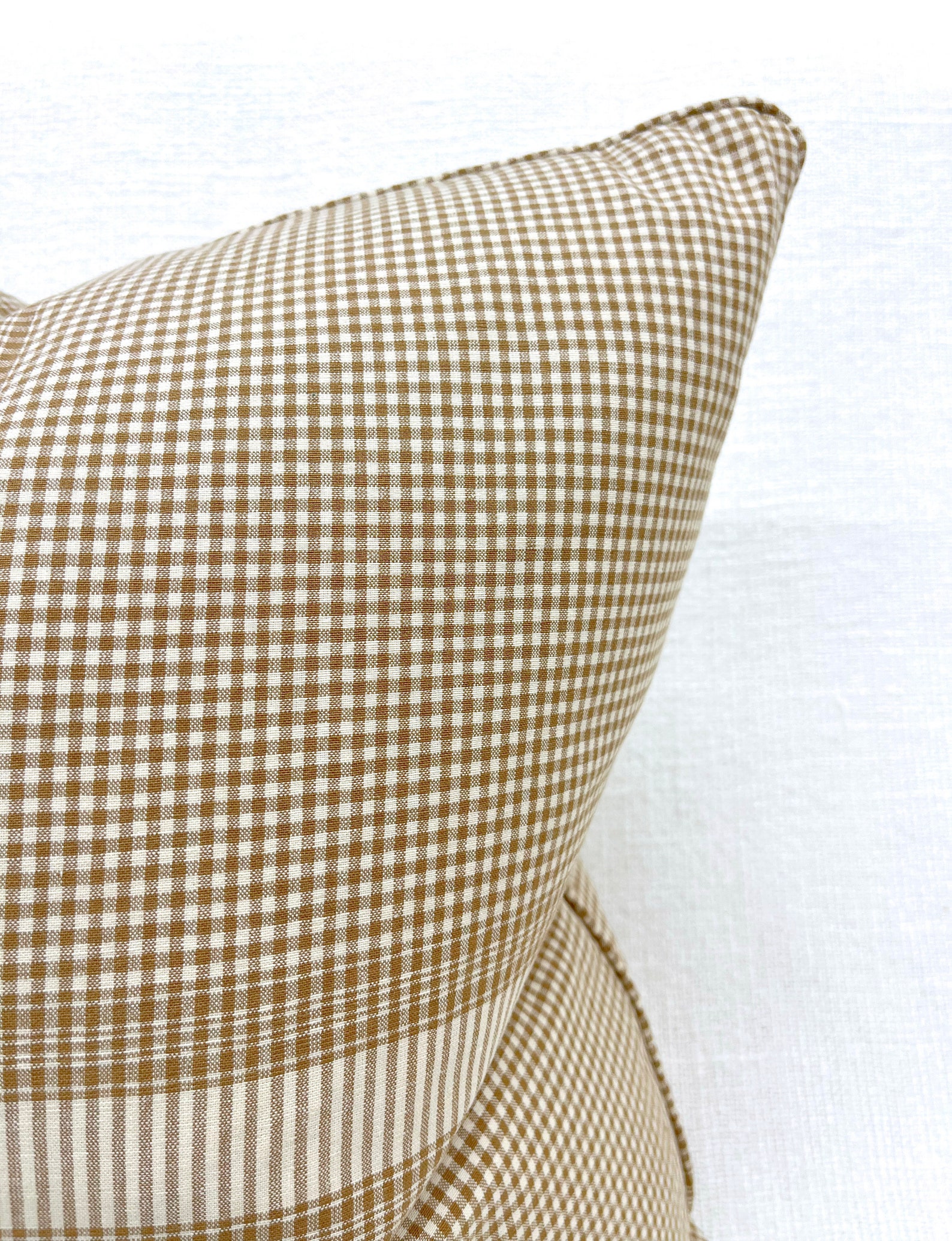 PAIR of 20x20 Brown & Tan Gingham Plaid Pillow Covers - Etsy