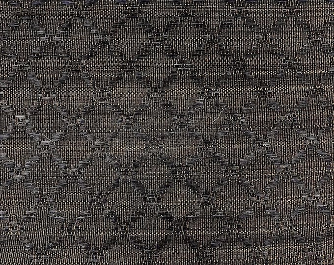 Woven Horse Hair Fabric - Black / Mustard - REMNANT - Etsy
