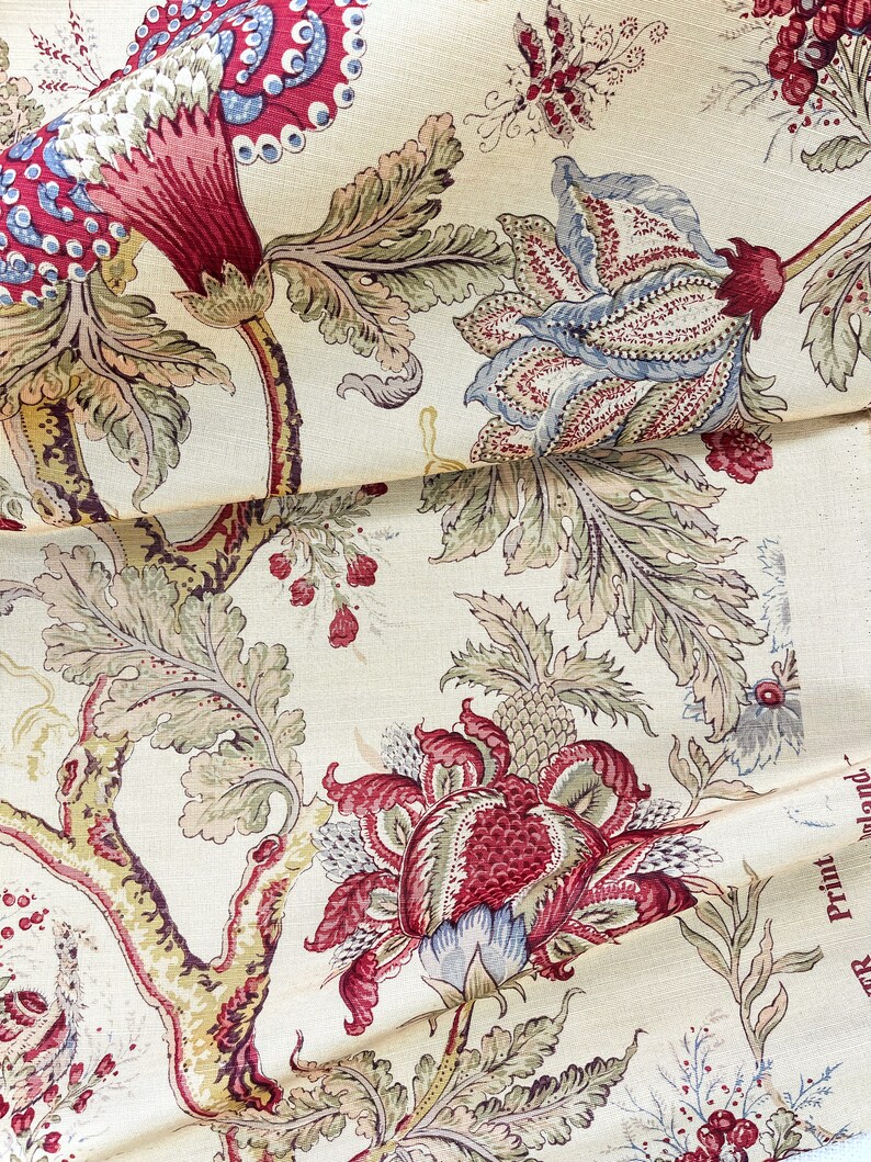Bennison "dragon Flower" Original on Beige - 14 Yards - Etsy