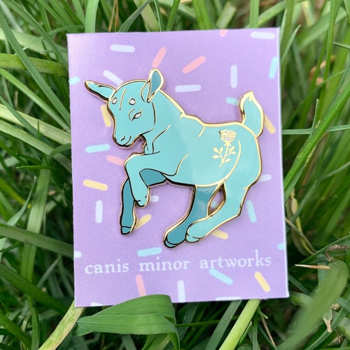 Jumping Baby Goat Hard Enamel Pin - Etsy