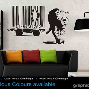 Banksy Barcode Leopard Wall Art Sticker Decal | Etsy