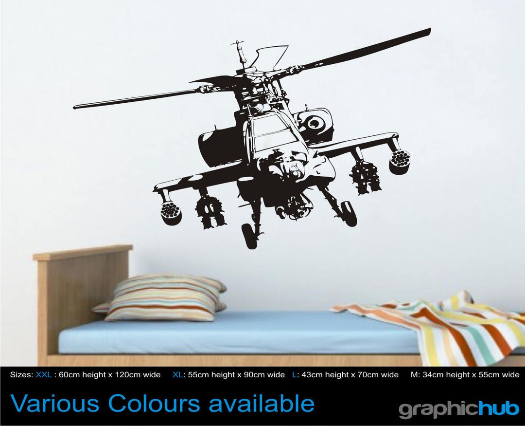 Apache Helicopter Wall Art Sticker Decal - Etsy