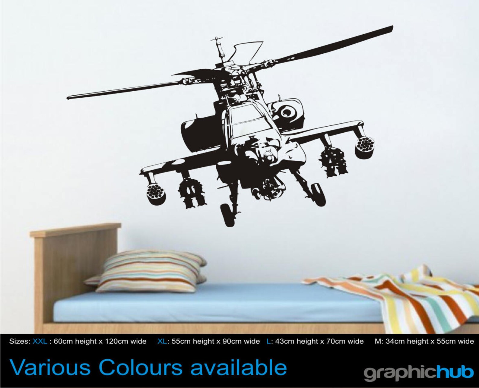Apache Helicopter Wall Art Sticker Decal - Etsy