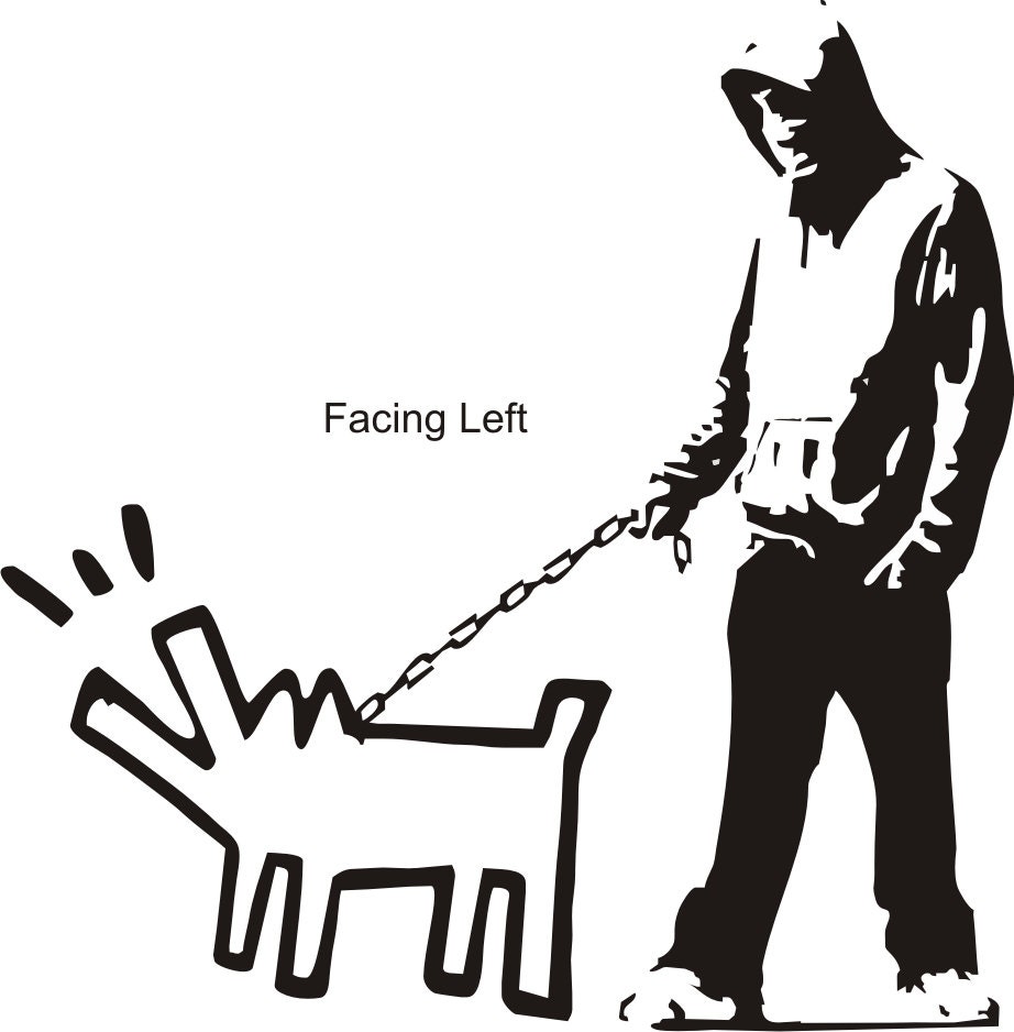 Banksy Barking Dog on Lead Wall Art Sticker Decal - Etsy UK
