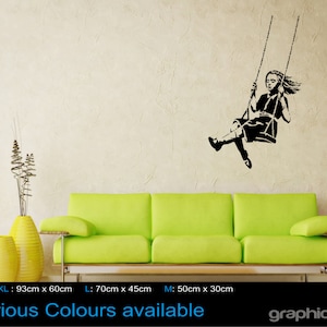 Banksy Girl on Swing Park Swing Wall Art Sticker Decal - Etsy UK