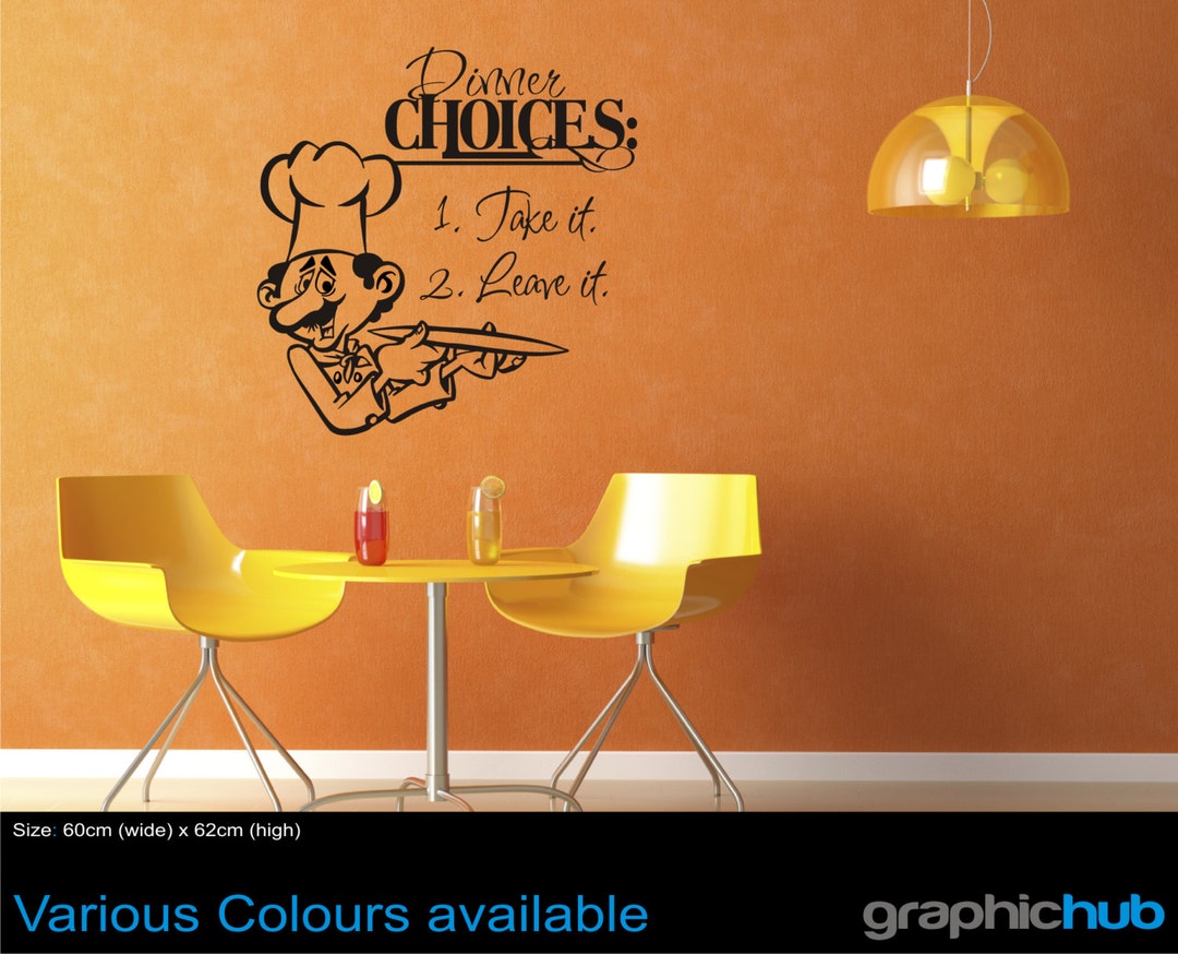 Menu Funny Kitchen Wall Art Sticker Quote Vinyl Decal - Etsy UK