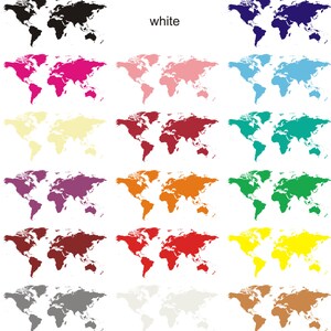 World Map Wall Art Sticker Decal - Etsy