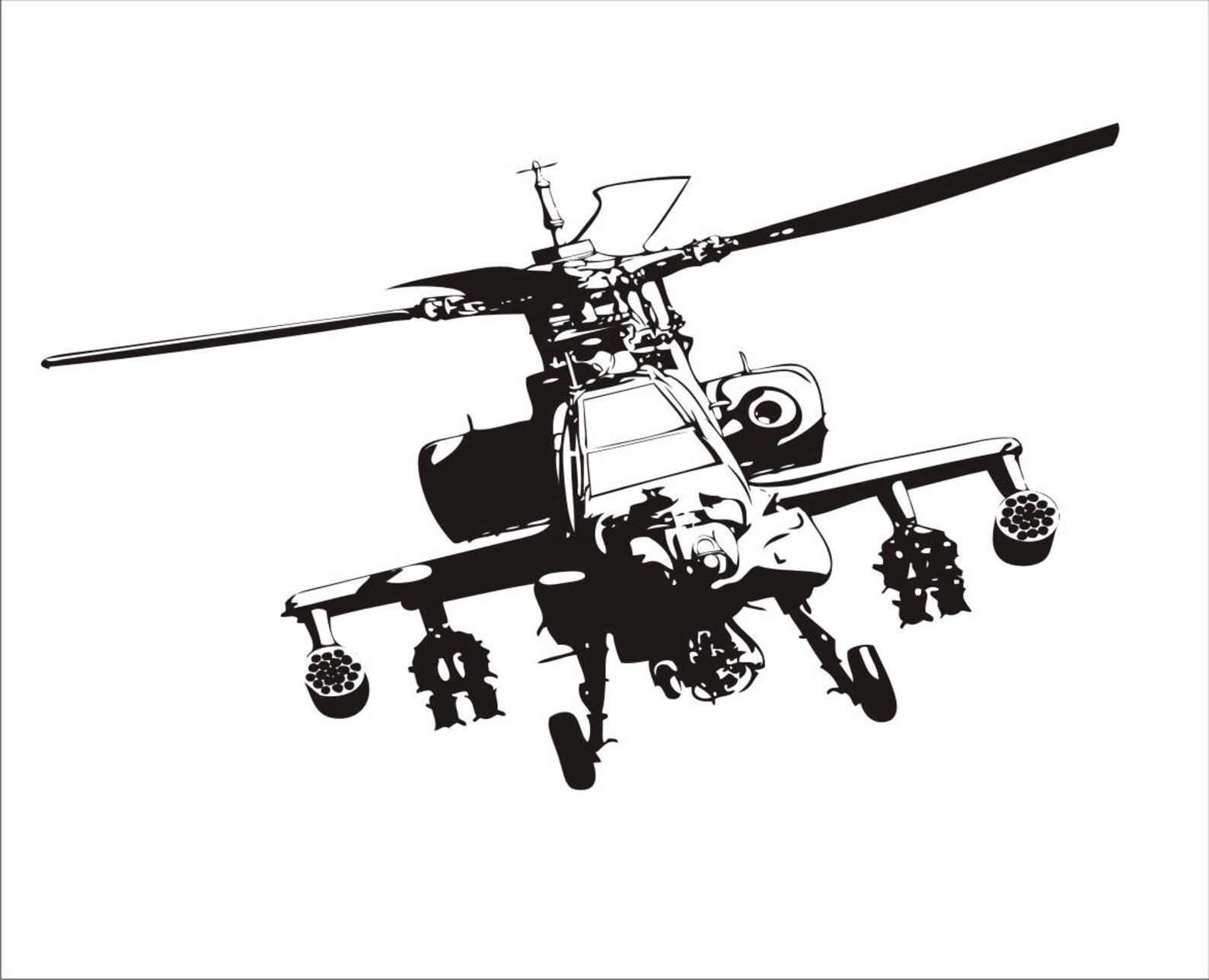 Apache Helicopter Wall Art Sticker Decal | Etsy