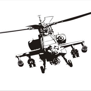 Apache Helicopter Wall Art Sticker Decal - Etsy