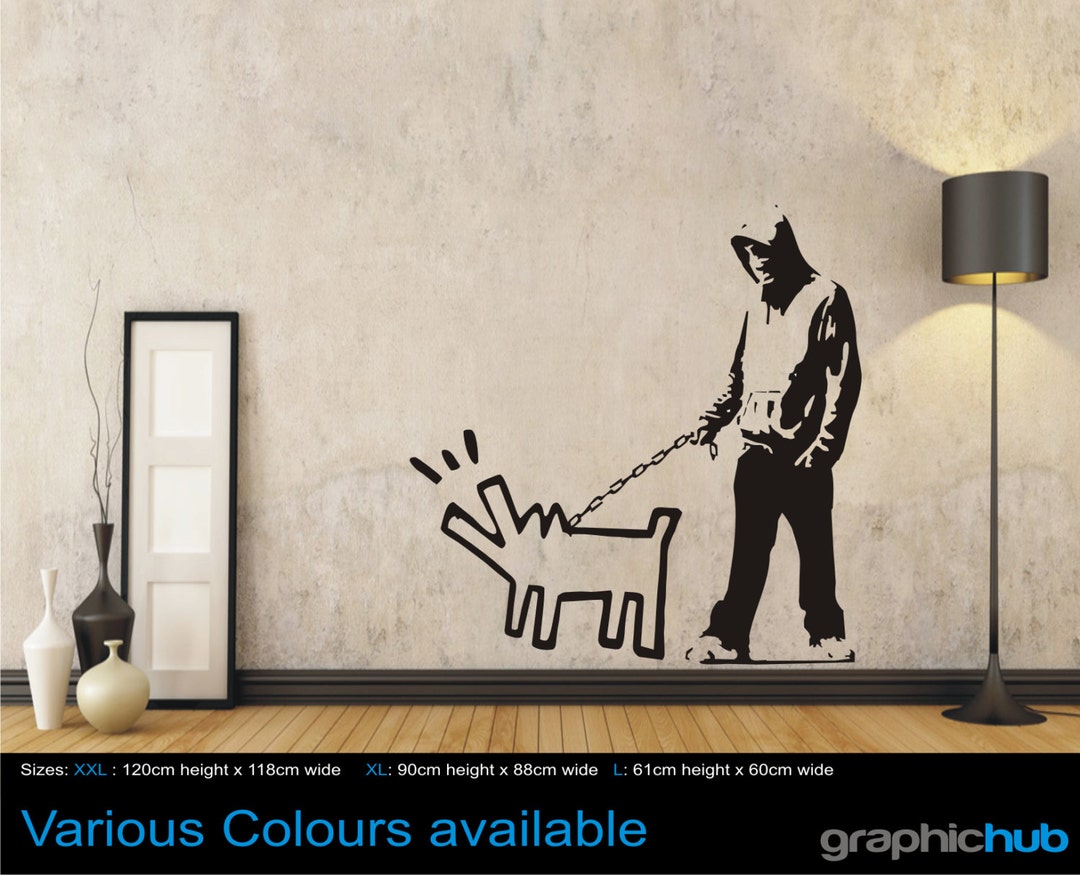 Banksy Barking Dog on Lead Wall Art Sticker Decal - Etsy