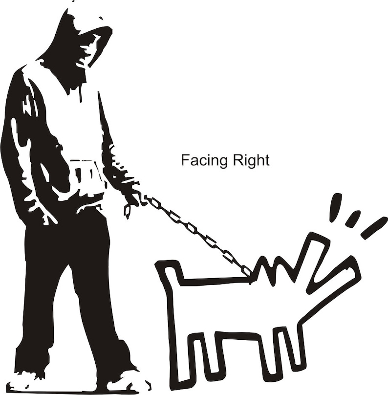 Banksy Barking Dog on Lead Wall Art Sticker Decal - Etsy UK