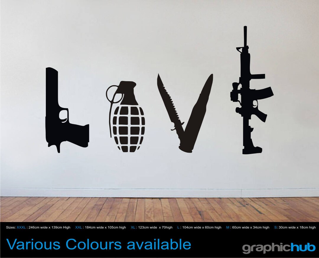 Banksy Love Weapons Wall Art Sticker Decal - Etsy