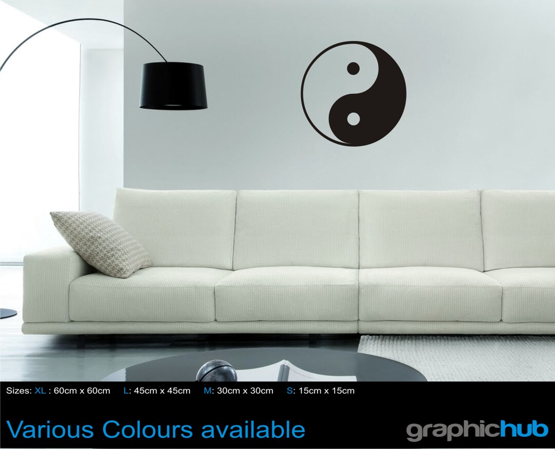 Yin Yang Wall Art Sticker Decal - Etsy