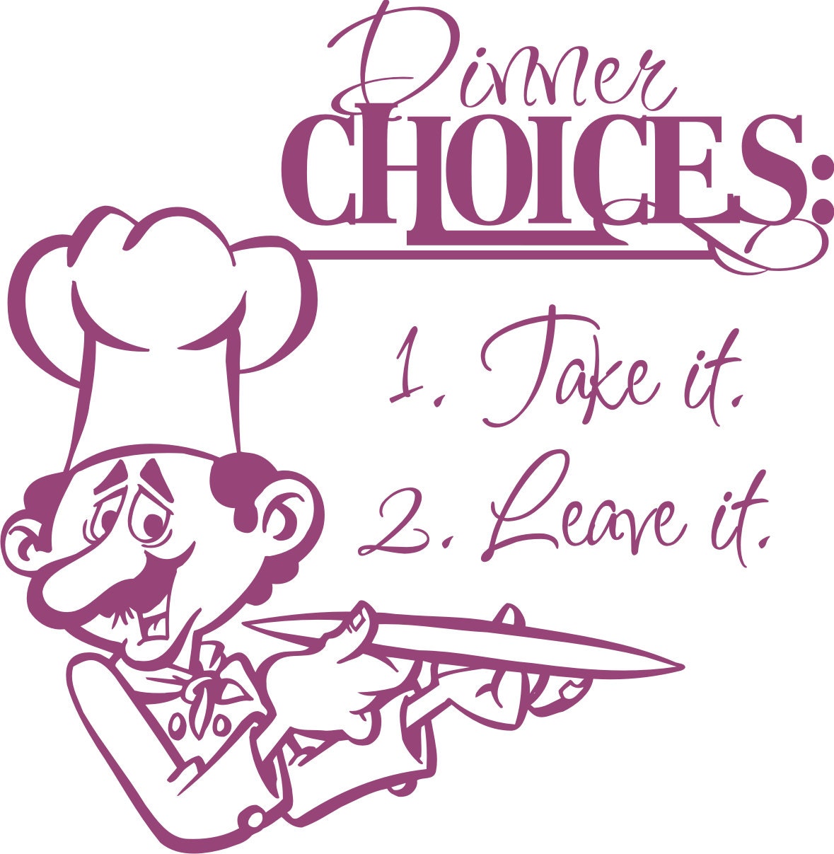 Menu Funny Kitchen Wall Art Sticker Quote Vinyl Decal - Etsy UK